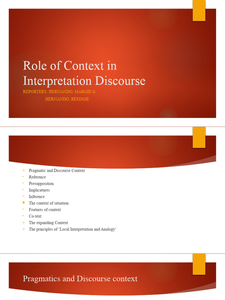 Role of Context ENG109 100955 1 | PDF | Linguistics | Human Communication