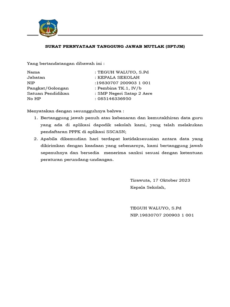 SPTJM PPPK 2023 | PDF