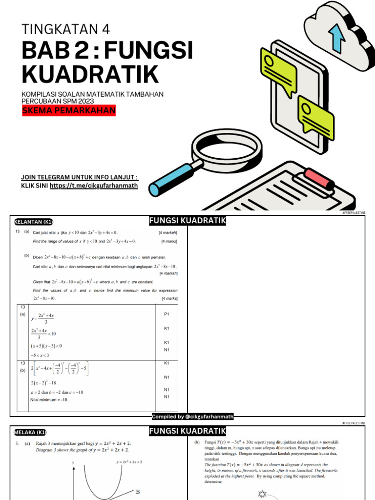 SPM 2023 Quadratic Functions Questions | PDF
