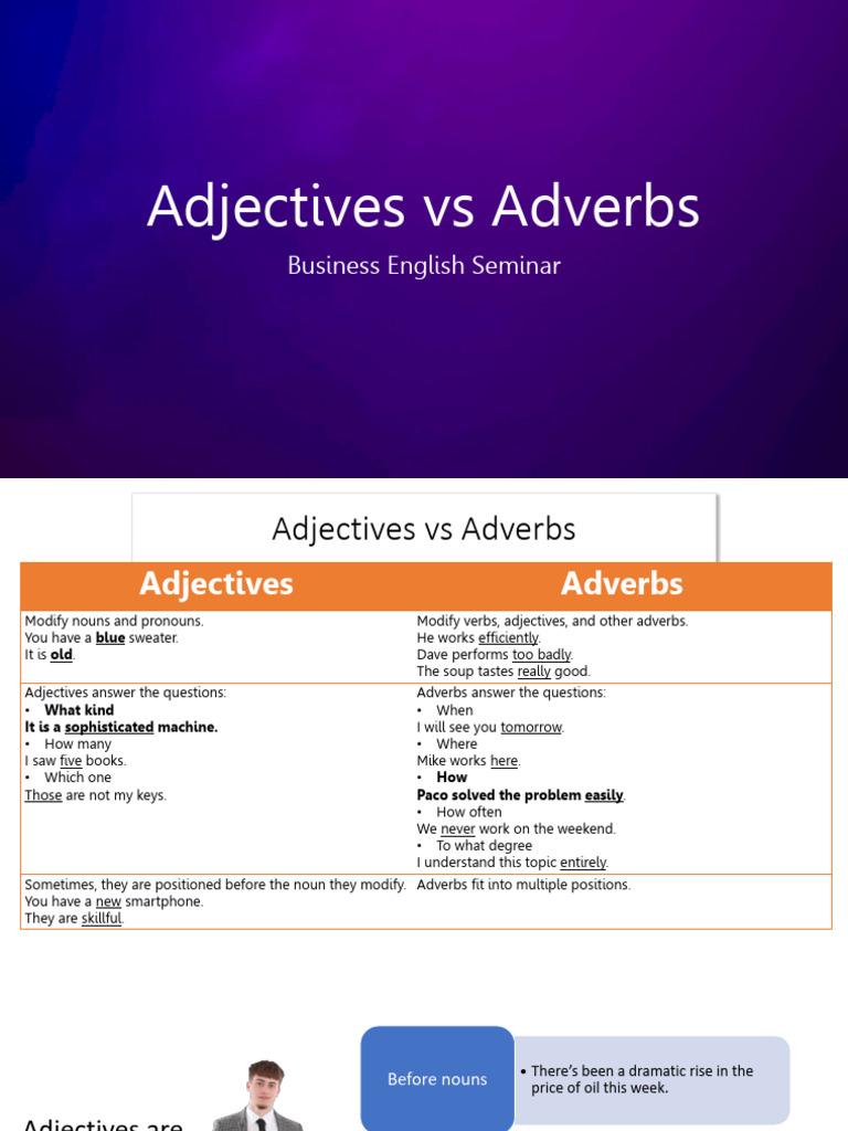 Adjectives Vs Adverbs | Download Free PDF | Adverb | Adjective