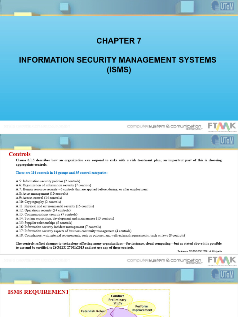ISMS Risk Management and Control Overview | PDF | Risk | Information ...