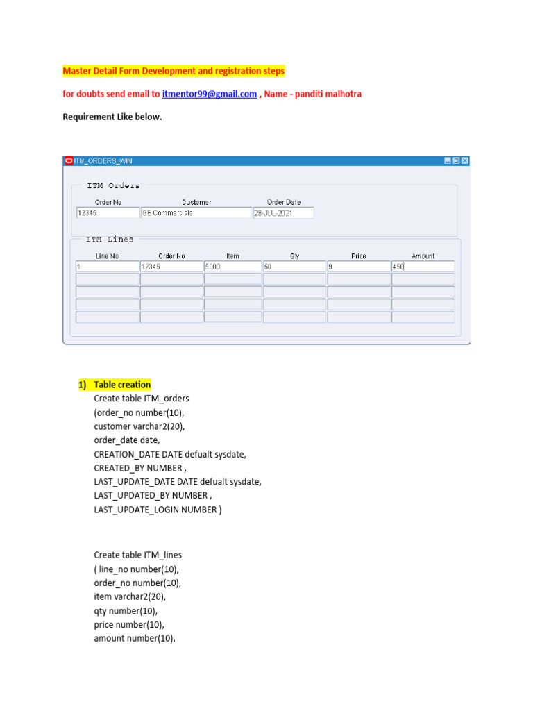 Class 3 Master Detail Form Steps | PDF | System Software | Data Management
