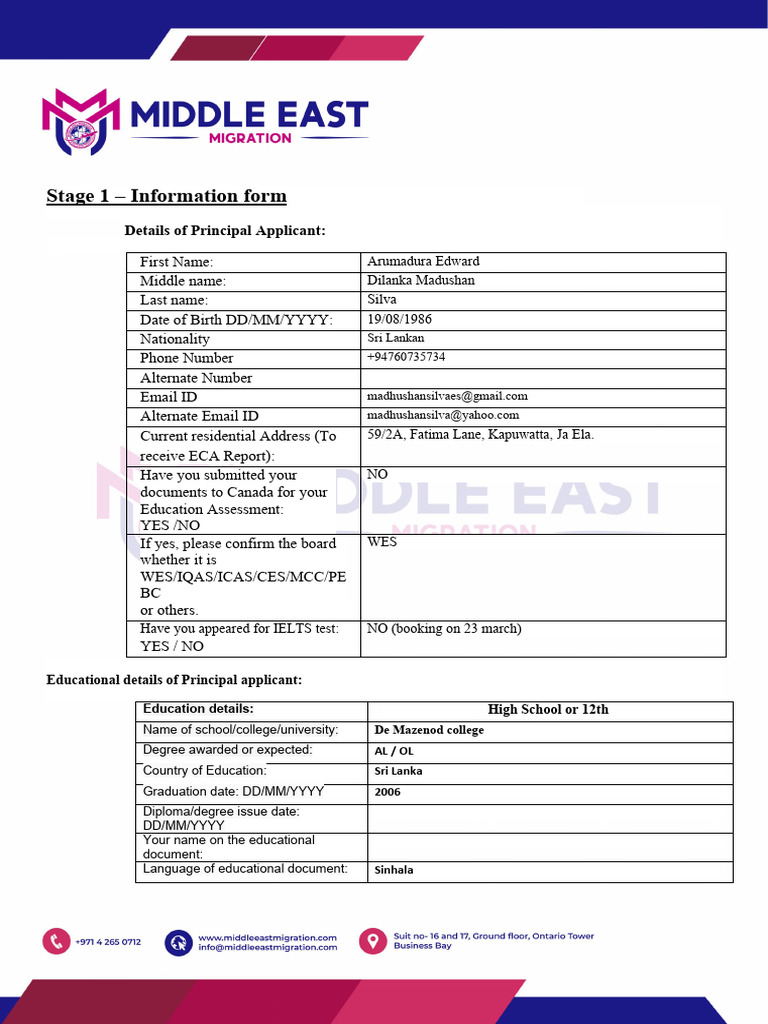 Stage 1 Form | PDF | Career And Technical Education | Educational Stages