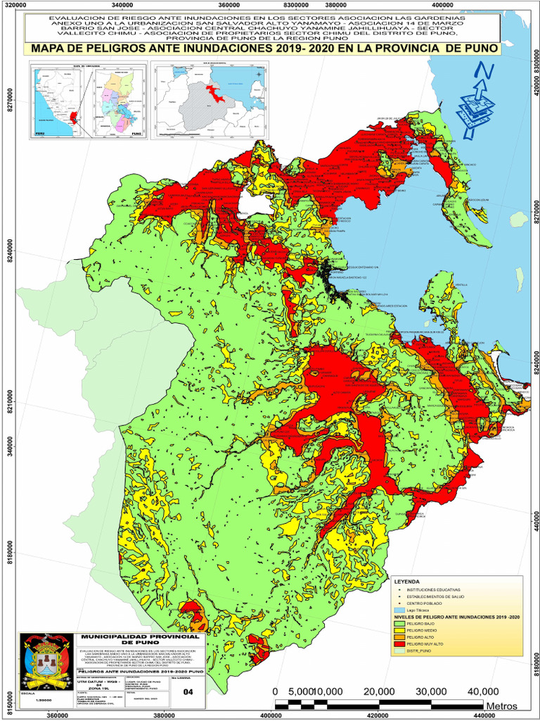 PLANO 4 MAPA DE PELIGROSIDAD INUNDACIONES EVAR PUNO 2020 | PDF