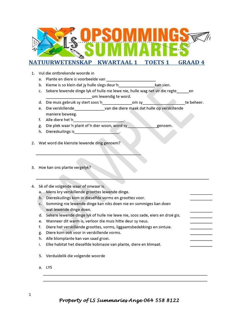 NW Vraestelle GR 4 | PDF