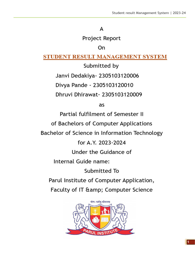 Student Result Management System 2023-24 | PDF | World Wide Web ...