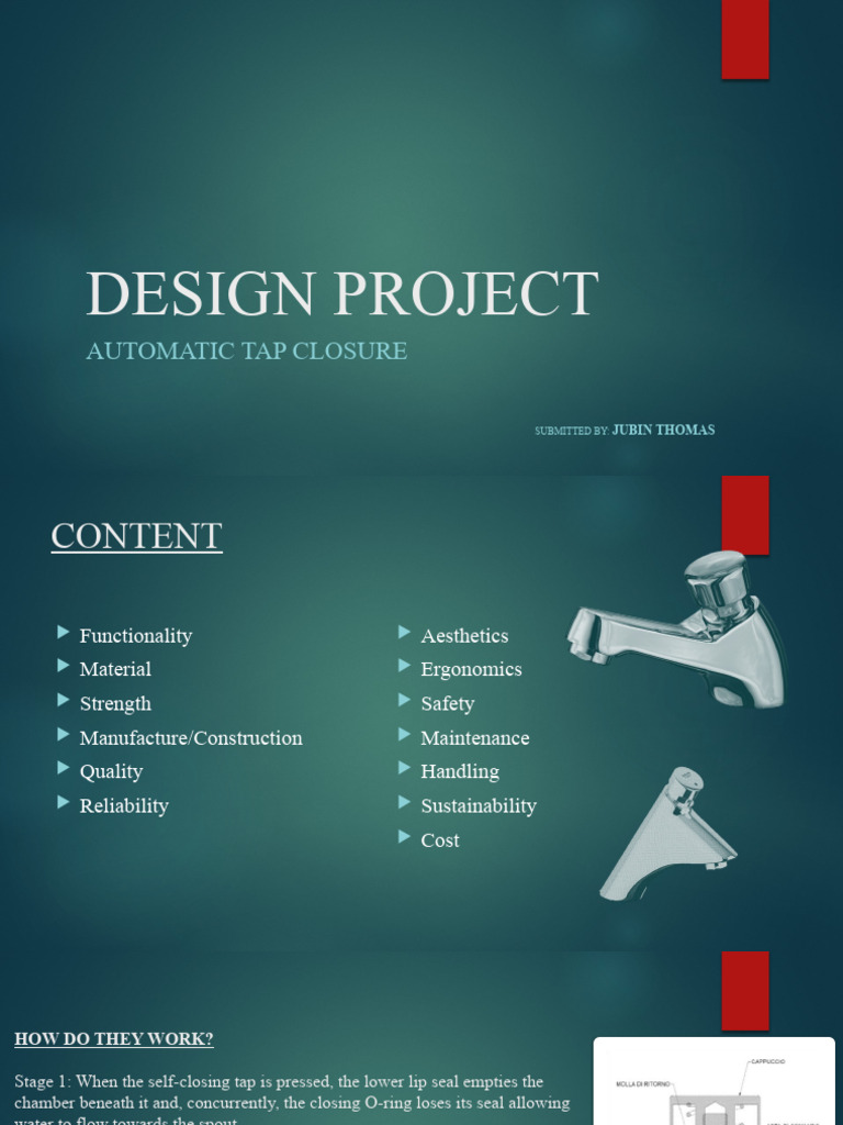 Automatic Tap Closure Design Overview | PDF | Tap (Valve) | Recycling
