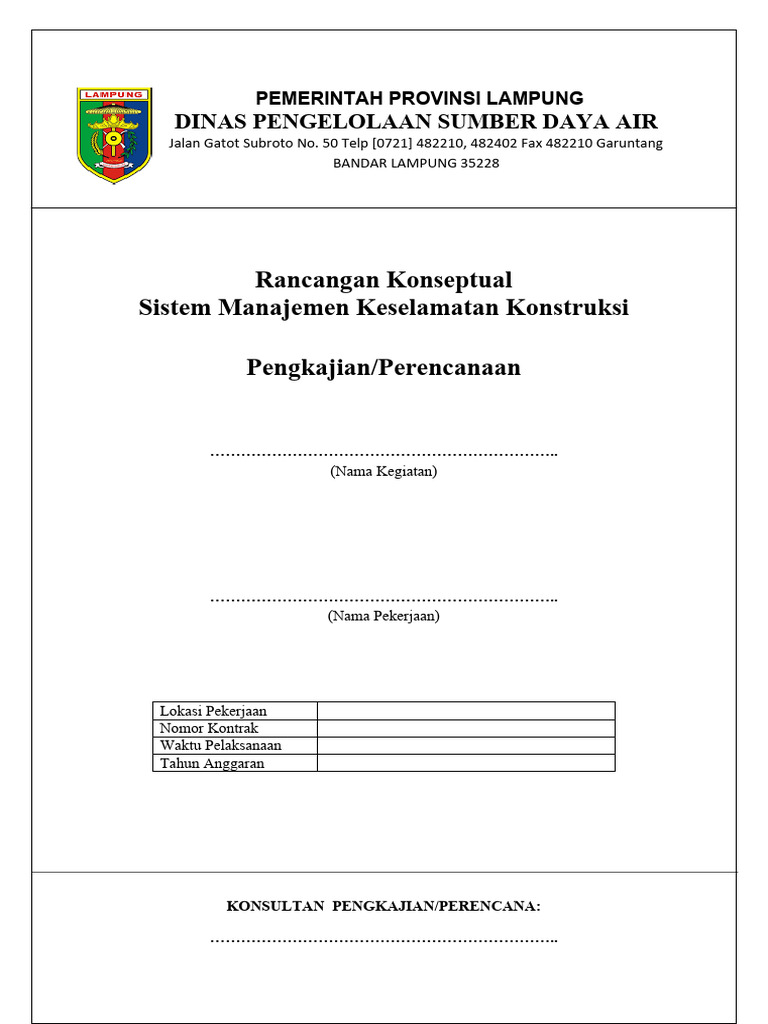 Format SMK3 Perencanaan | PDF