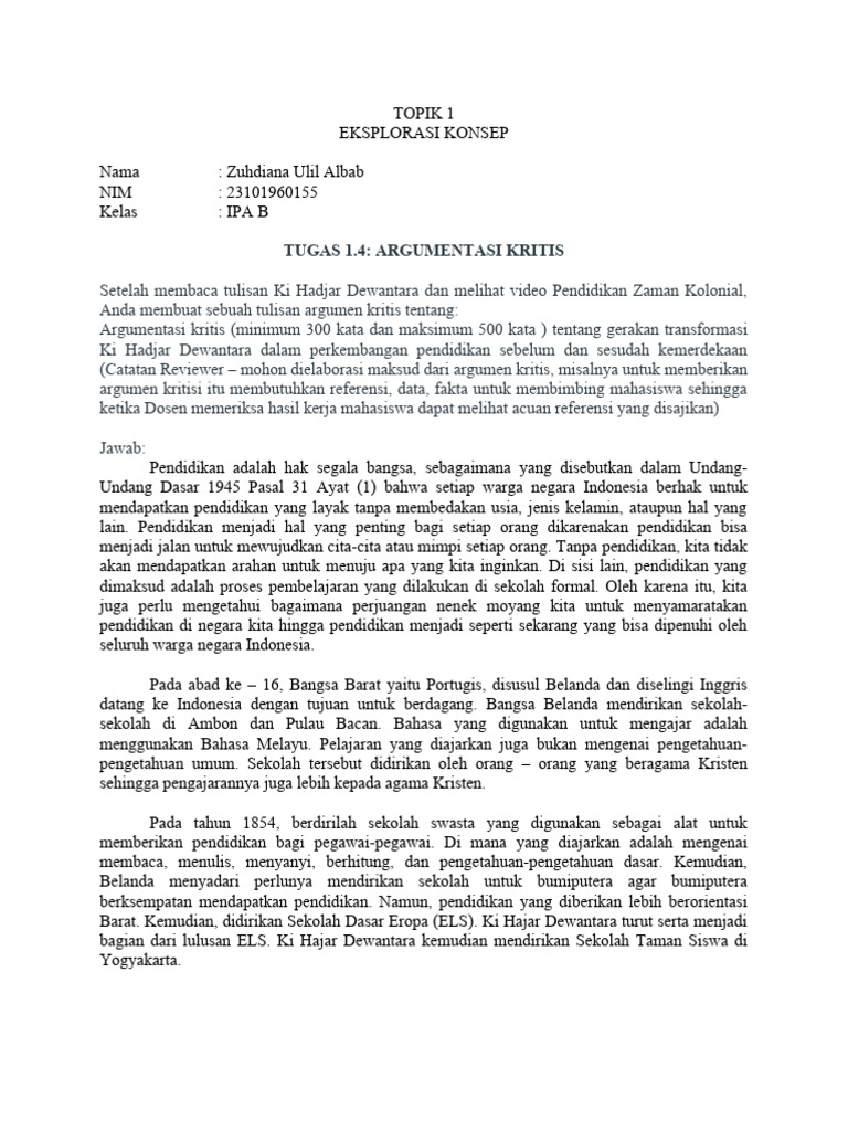 Topik 1 - Eksplorasi Konsep | PDF