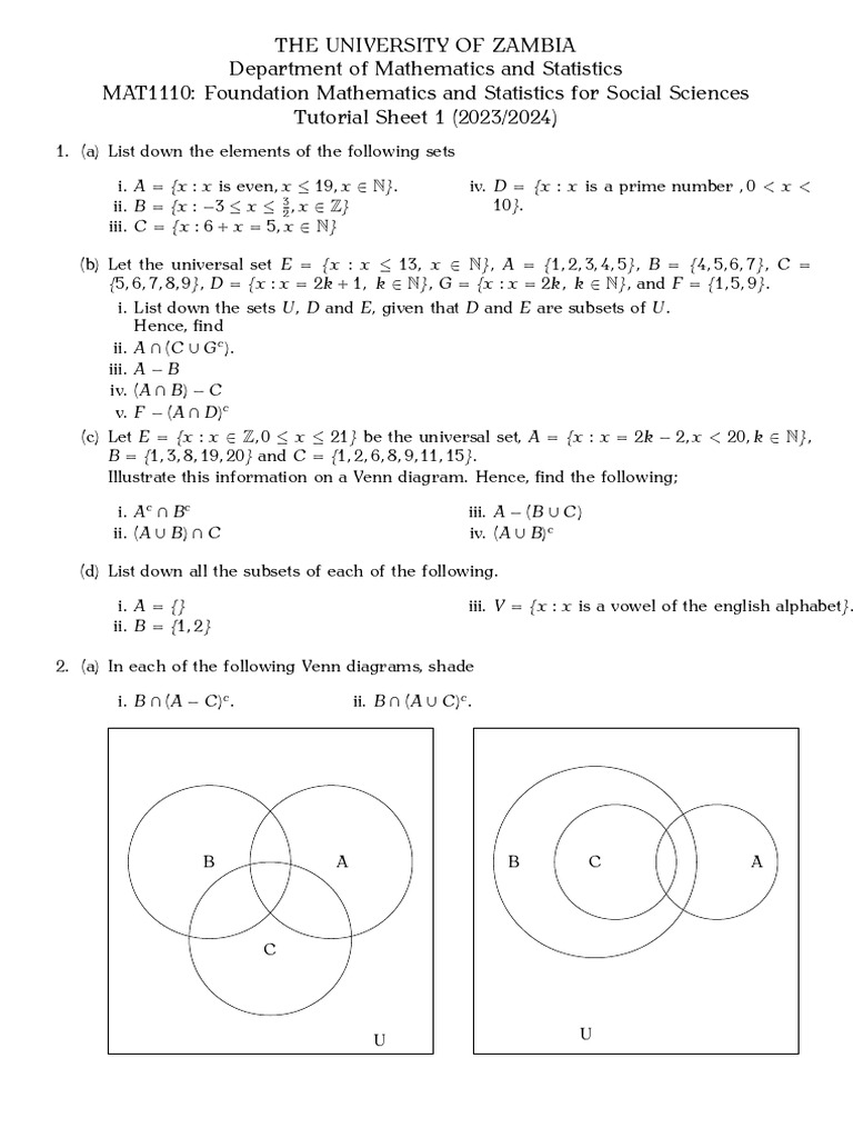 T Sheet 1 2023 2024 | PDF | Mathematics | Science