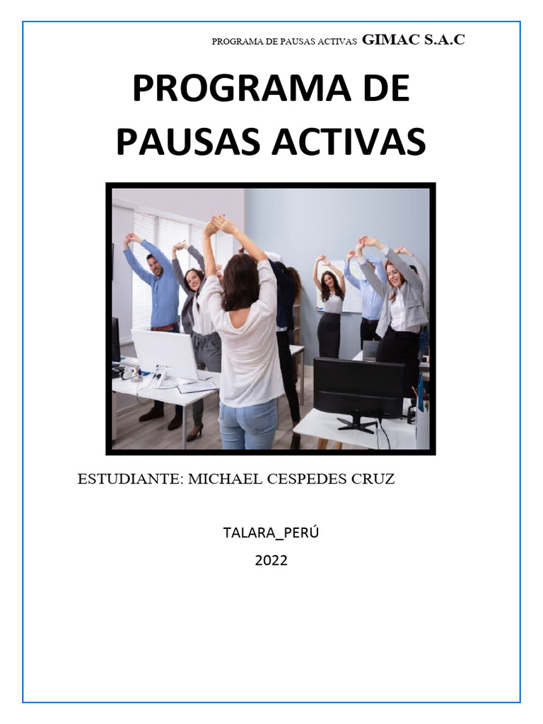 PROGRAMA DE PAUSAS ACTIVAS TERMINADO | PDF | Estrés (biología) | Mano