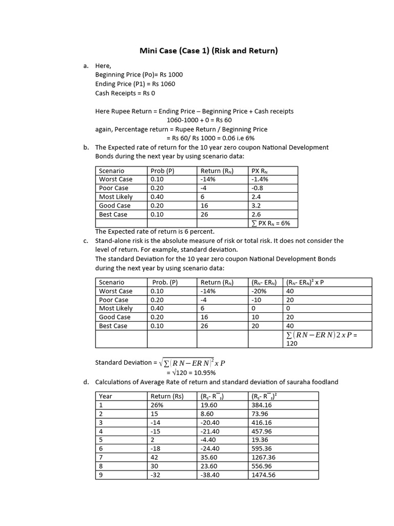 case solutions | PDF | Capital Asset Pricing Model | Investing