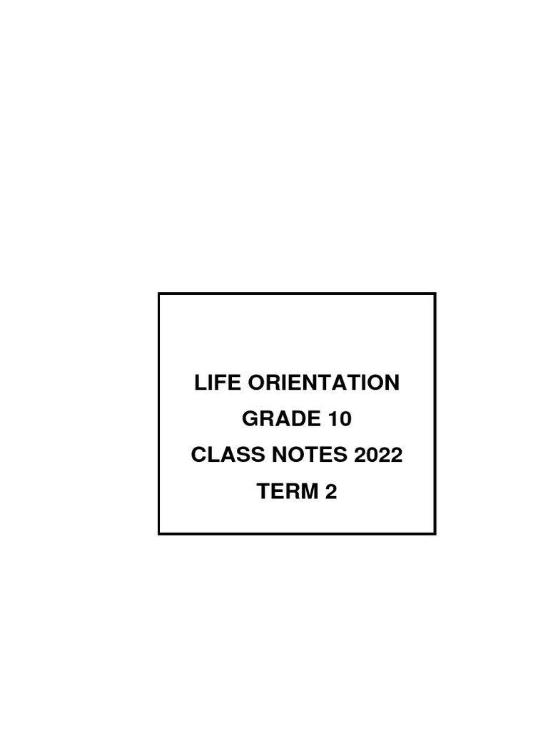 Grade 10 Life Orientation Study Notes | PDF | Food Security | Malnutrition