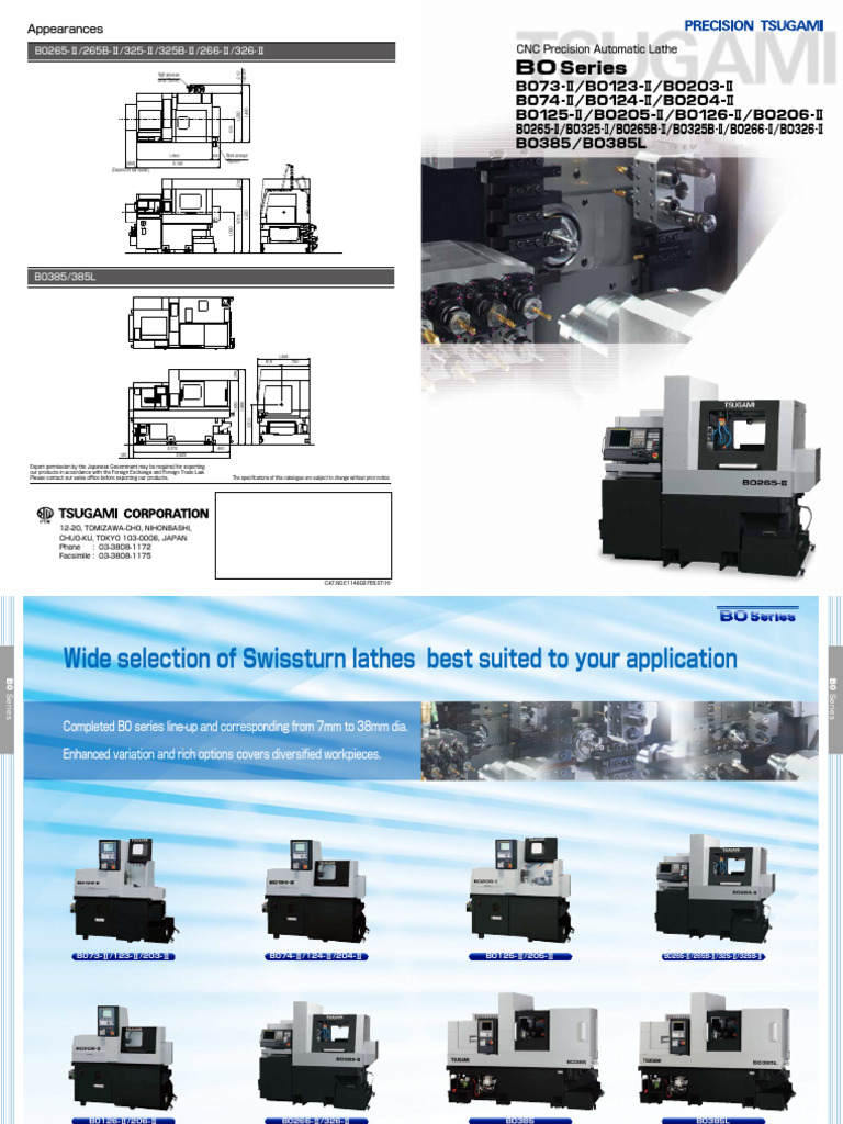 Torno Tsugami Series BO Flyer | PDF | Manufactured Goods | Metalworking