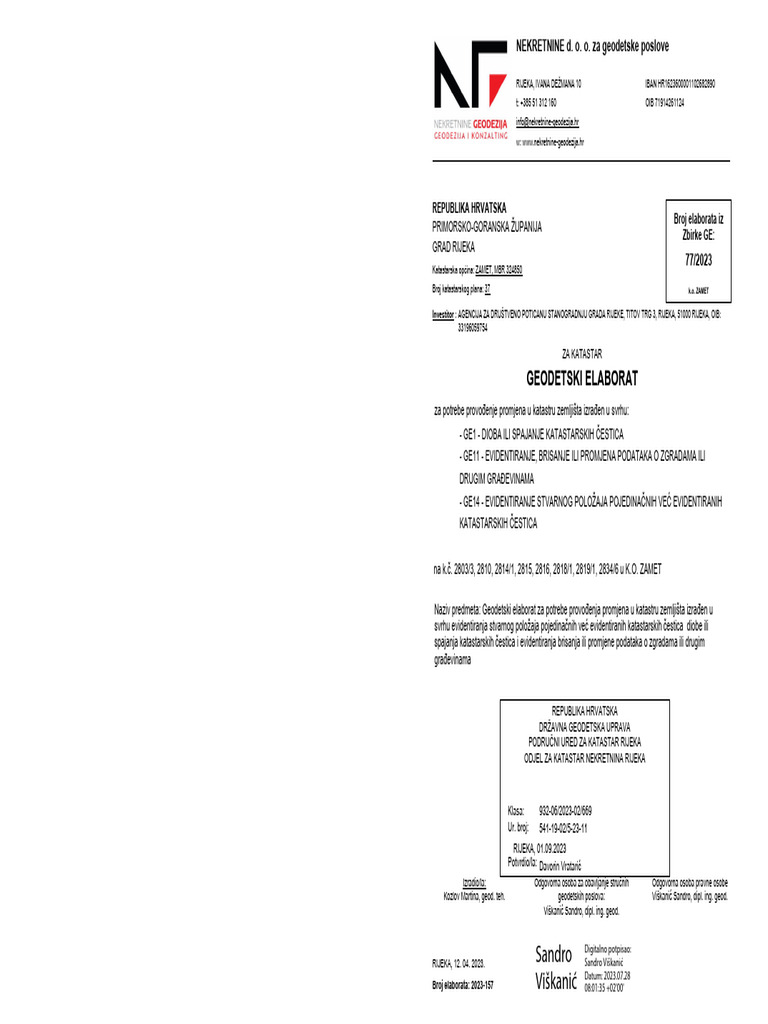 Geodetski Elaborat | PDF