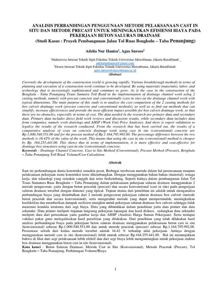 ADELIA NUR HANISA - TEKNIK SIPIL (Jurnal) | PDF