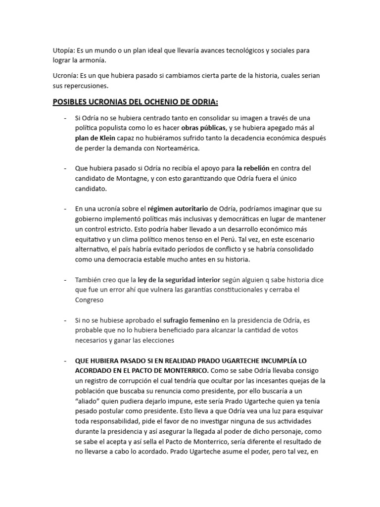 Ochenio de Odria-Grupo | PDF | Perú | Democracia