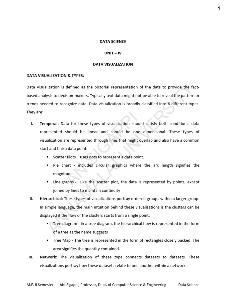 Data Science 4&5th Unit Notes | PDF | Level Of Measurement | Cartesian ...