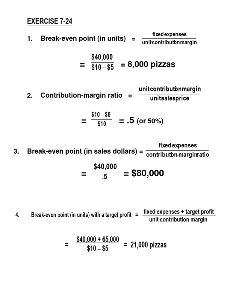 Break-Even Analysis for Pizzas and Tickets | PDF | Business Economics ...
