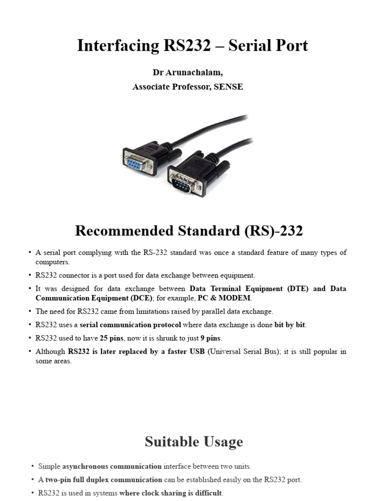 28-Rs232 Interfacing-12-04-2024 | PDF | Telecommunications Equipment | Digital Technology