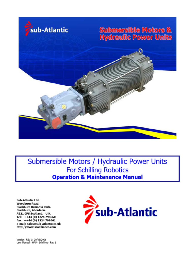 SSA Motors - HPU O&M Manual | PDF | Electrical Connector | Pump