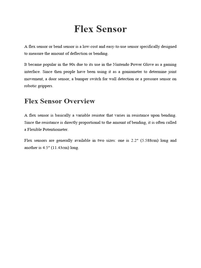 FLEX SENSOR | PDF | Electrical Resistance And Conductance | Resistor