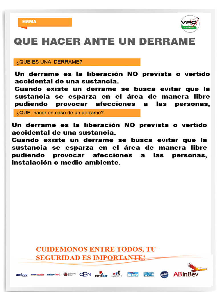 Que Hacer en Caso de Derrame | PDF