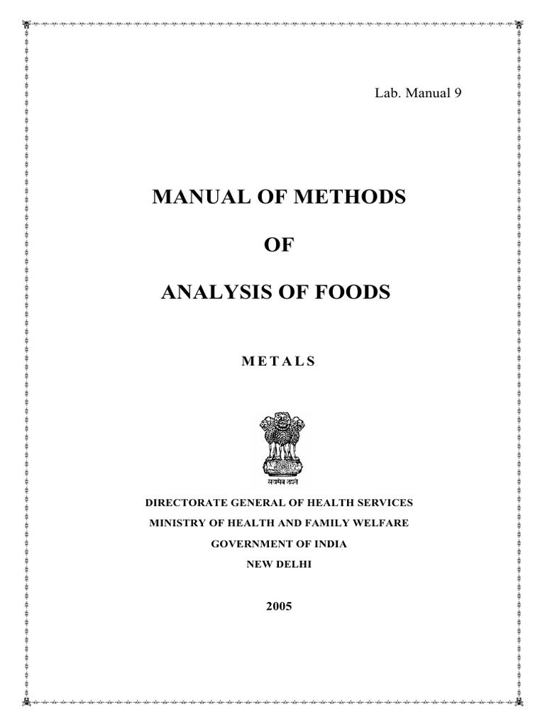 Manual of Methods of Analysis of Foods - Ministry of Health and ...
