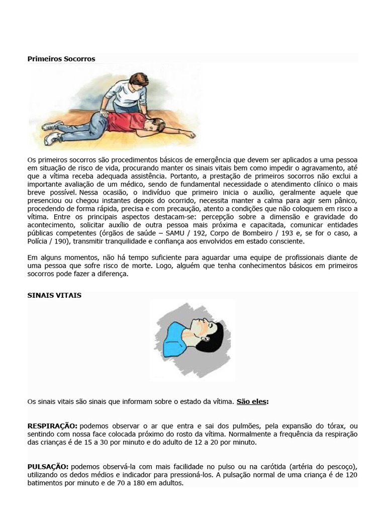Primeiros Socorros | PDF | Primeiros socorros | Queimadura