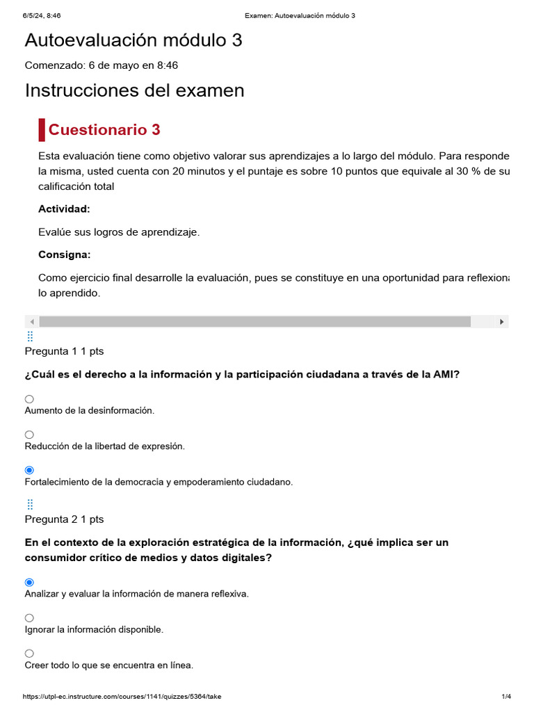 Autoevaluación Módulo 3: Libertad de Expresión | PDF | Privacidad ...