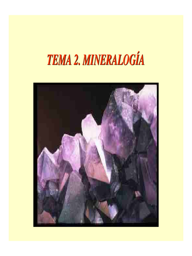 Tema 2. Mineralogia | PDF | Minerales | Mineralogía