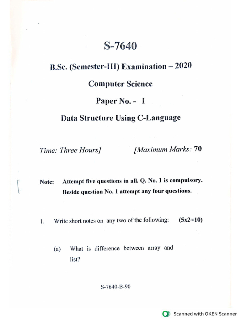 Data Structures Paper | PDF