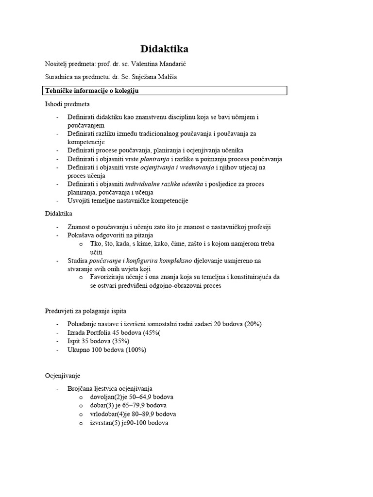 Didaktika Skripta | PDF