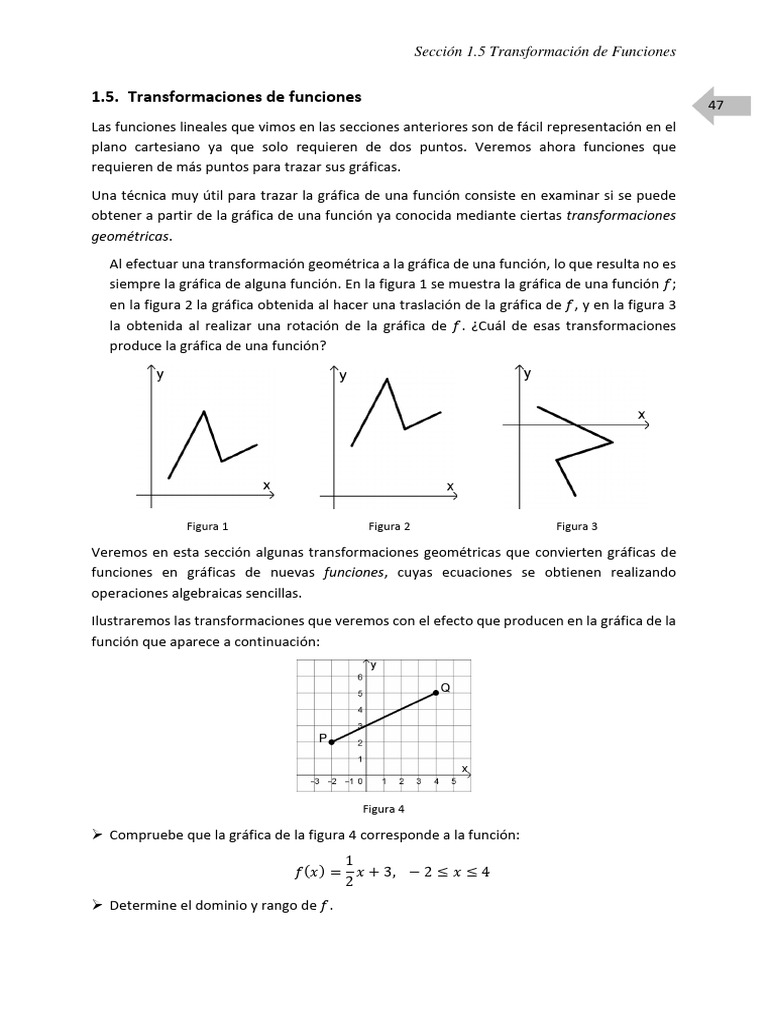 Transformaciones de Funciones Matemáticas | PDF | Ecuaciones | Función (Matemáticas)