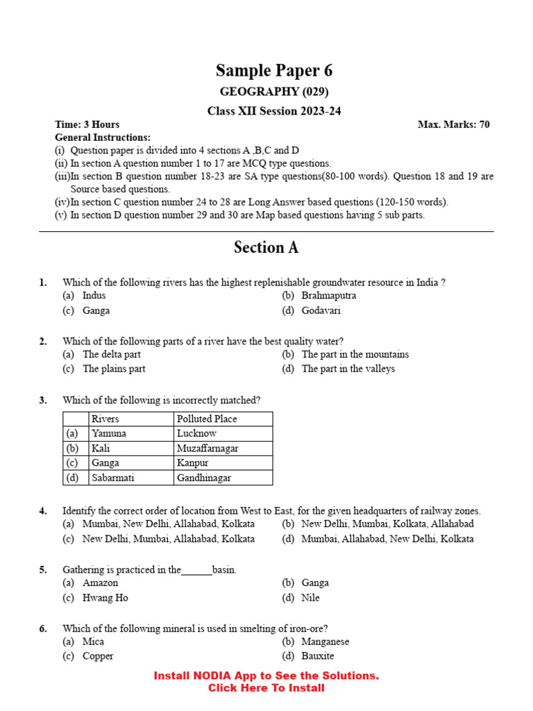 GE Sample Paper 6 Unsolved | PDF | Economies