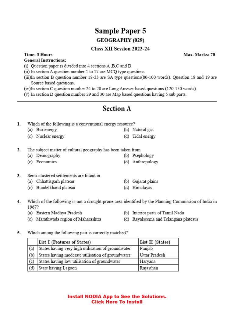 GE Sample Paper 5 Unsolved | PDF | Iron Ore | Mining