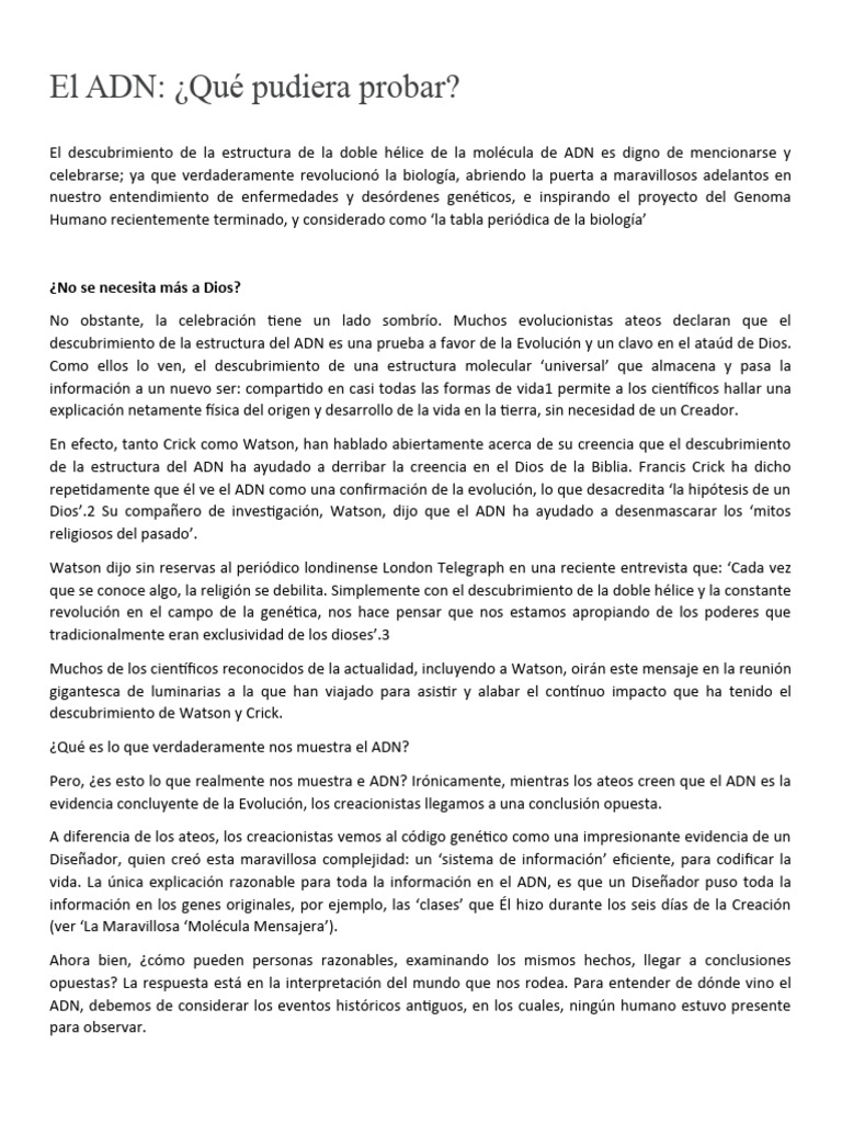 El ADN | PDF | James Watson | Adn