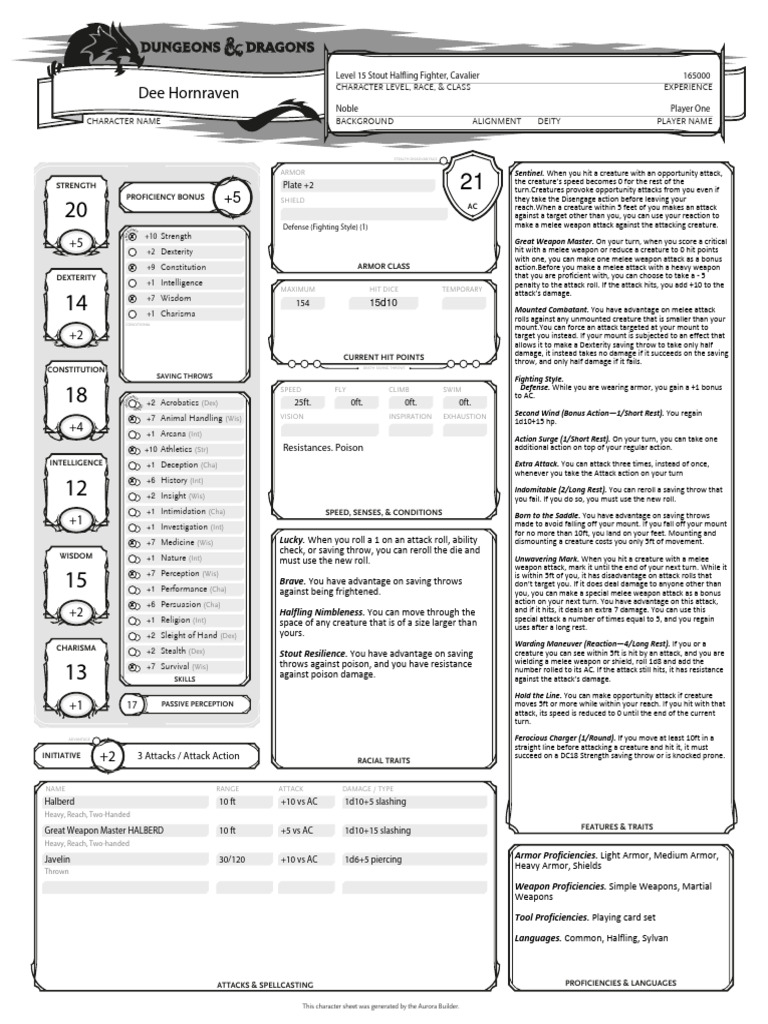 Rider Halfling - Dee Hornraven | PDF | Role Playing Games | Dungeons ...