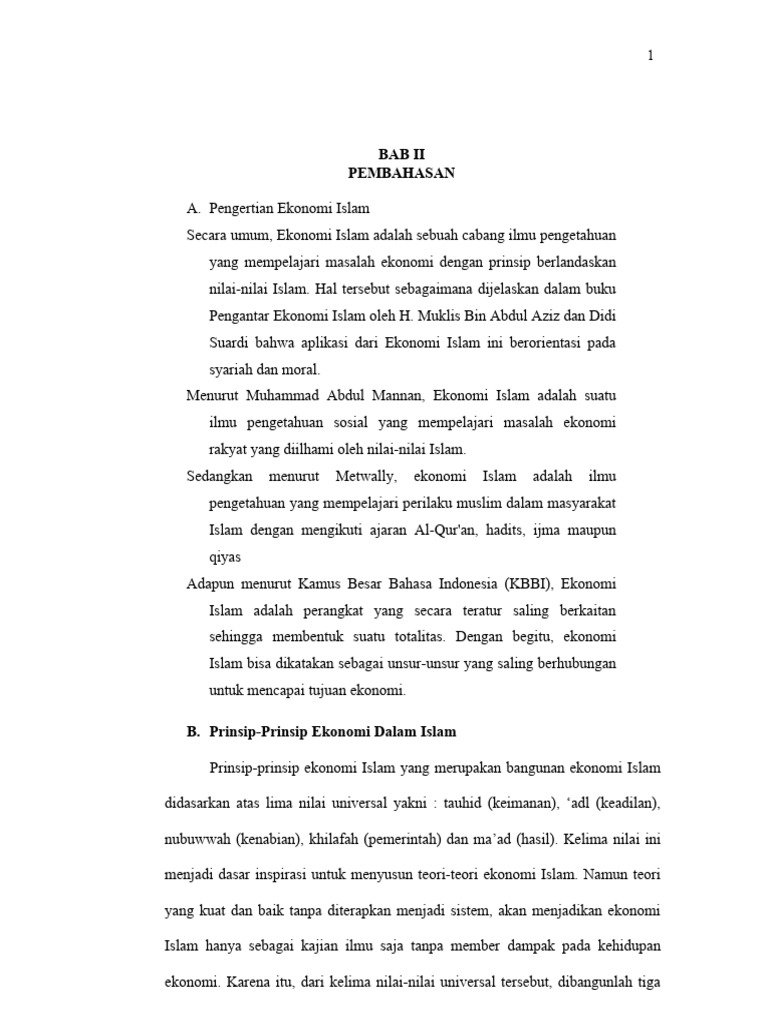 Prinsip Ekonomi Dalam Islm | PDF