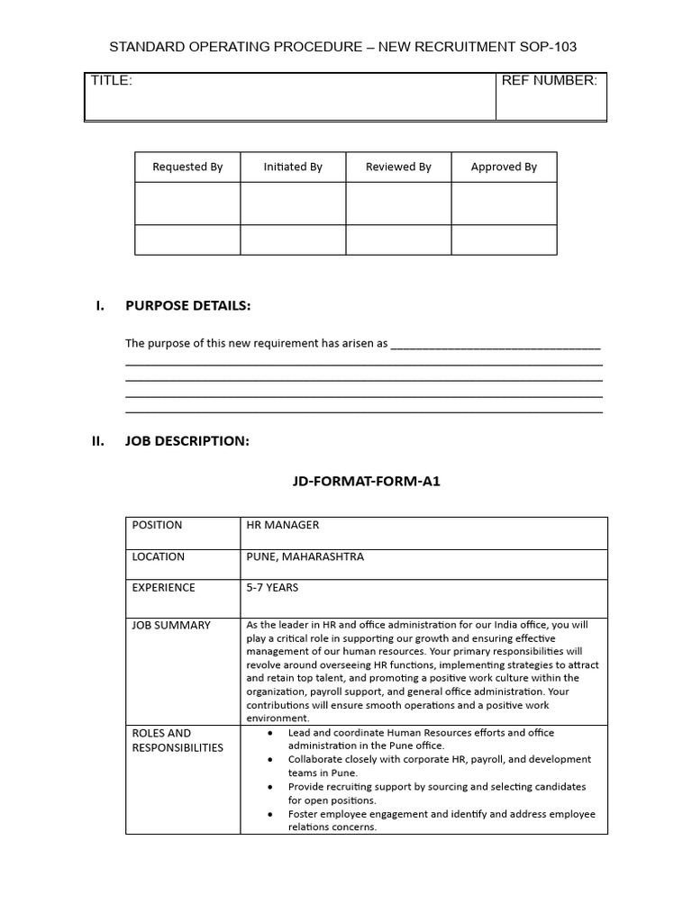 Standard Operating Procedure For Recruiting Process | PDF | Human ...