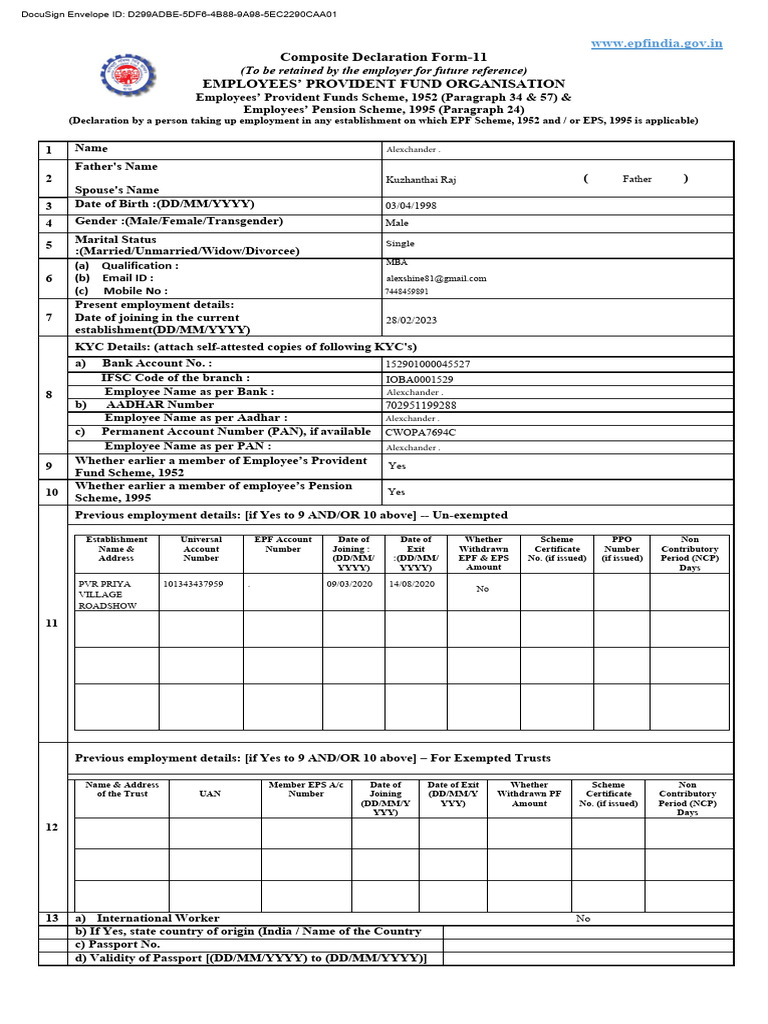 .Ale - Onboarding Composite Declaration Form 11 - V1 | Download Free PDF | Access Control ...