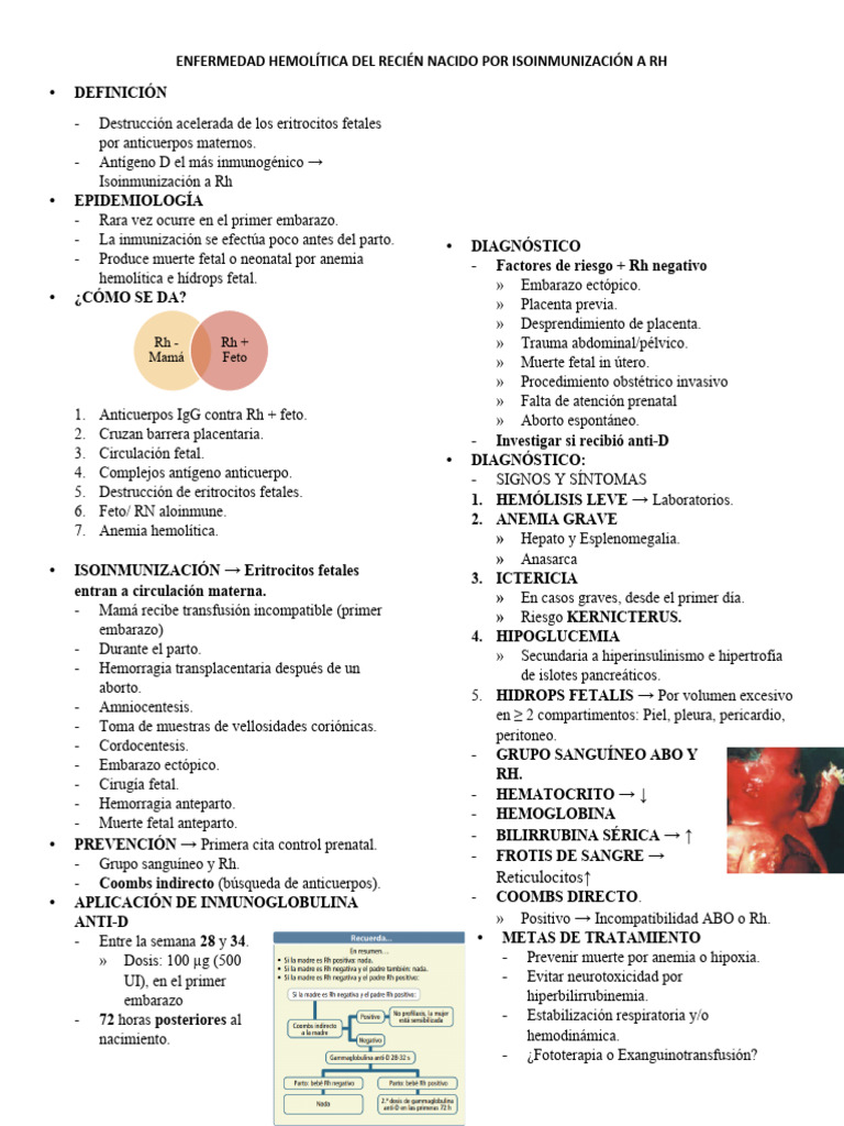 ENFERMEDAD HEMOLÍTICA DEL RECIÉN NACIDO POR ISOINMUNIZACIÓN A RH EN EL RN 2 | PDF | Medicina ...