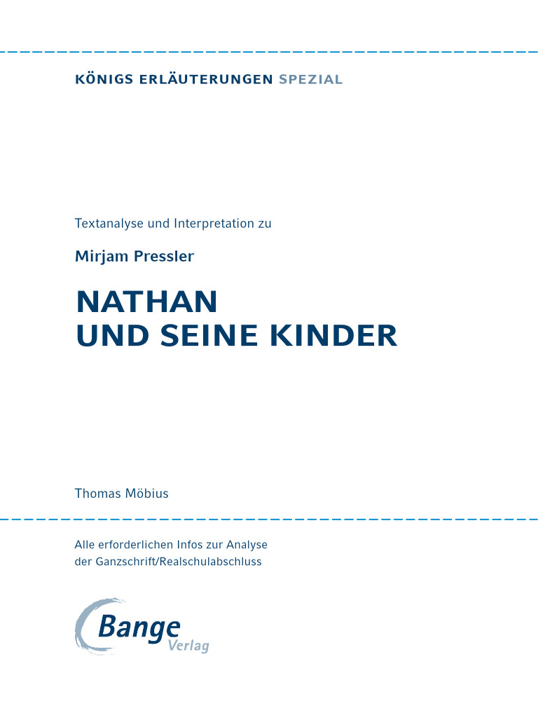 Nathan Und Seine Kinder Mirjam Pressler LPR 0 | PDF