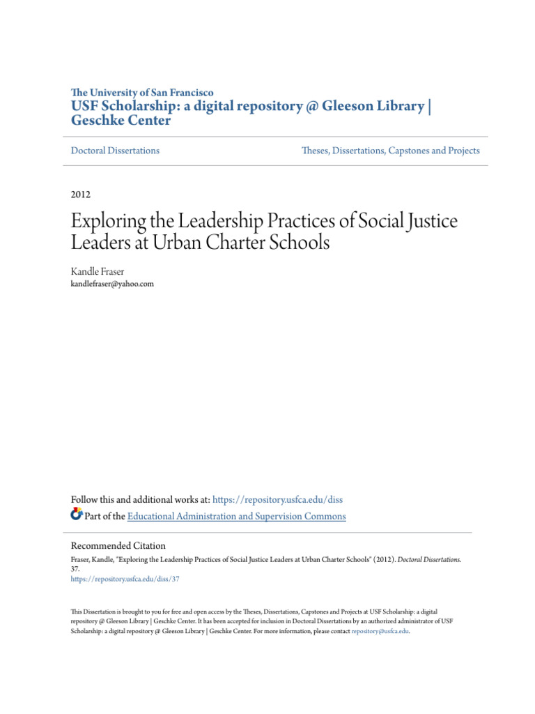 Exploring The Leadership Practices of Social Justice Leaders at U | PDF ...