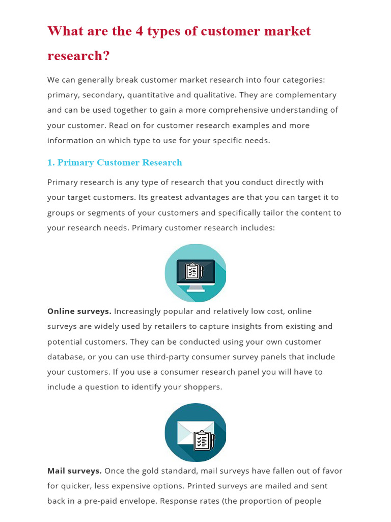 Types of Customer Market Research Explained | PDF | Marketing Research ...