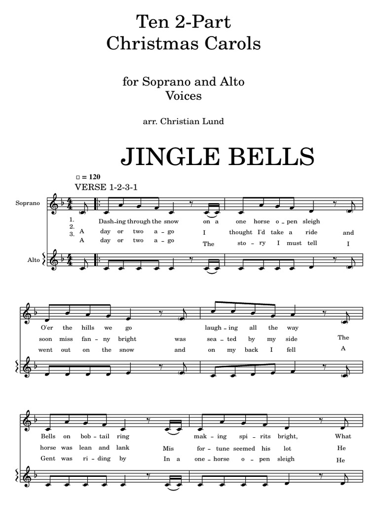 Ten Part Christmas Carols SA | PDF | Christmas Songs | Folk Songs
