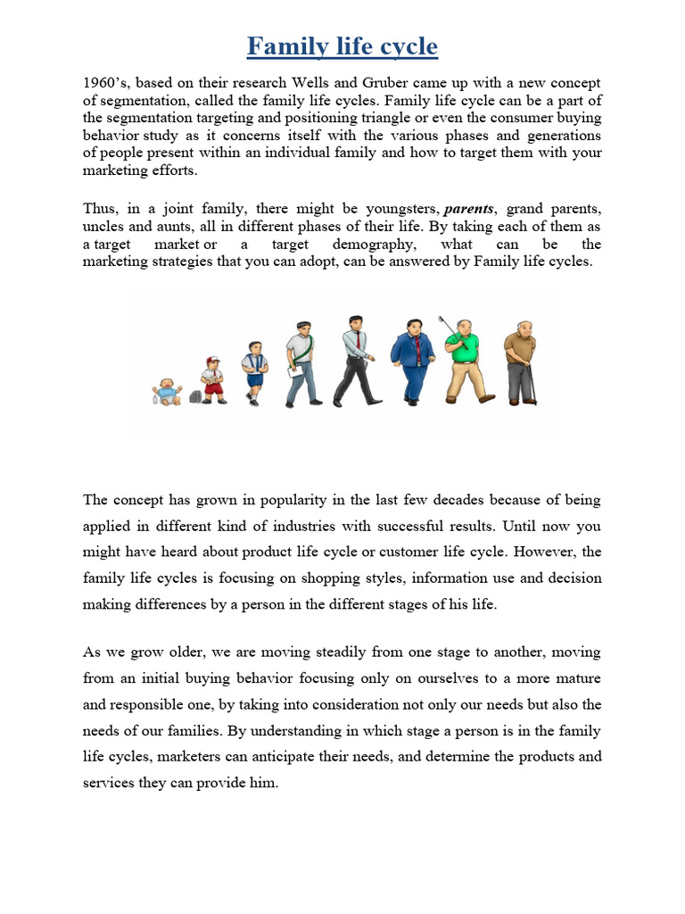 Family Life Cycle | PDF | Marketing | Market Segmentation