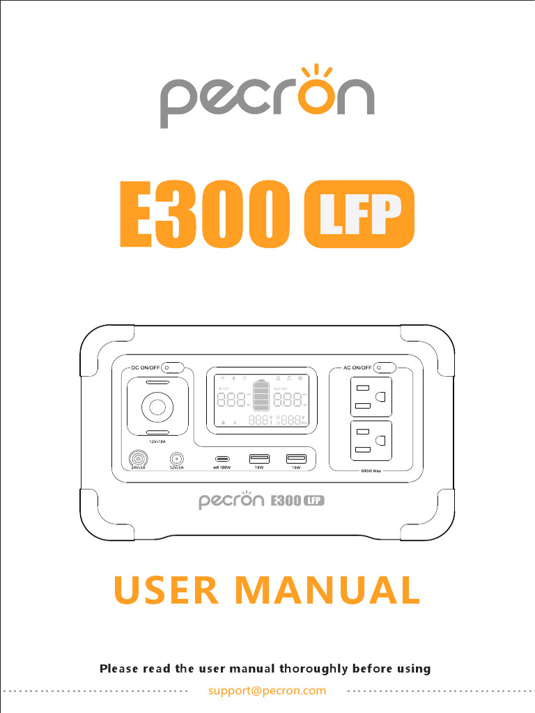 Pecron E300 LFP User Manual | PDF | Battery Charger | Manufactured Goods