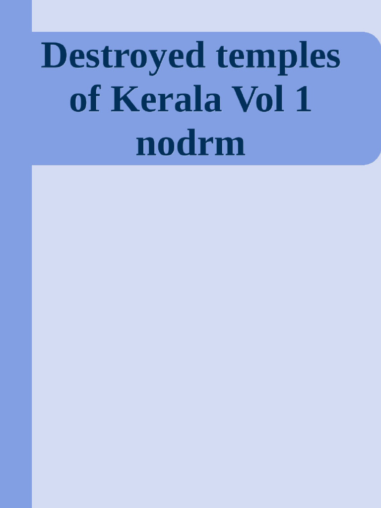 Destroyed Temples of Kerala Vol 1 (Tirur Dinesh) (Z-Library) | PDF ...