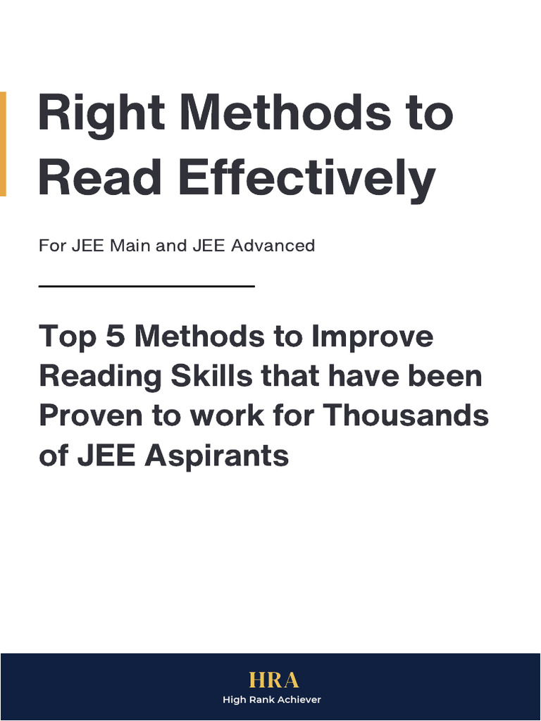 Right Methods To Read Effectively | PDF | Concept | Mass